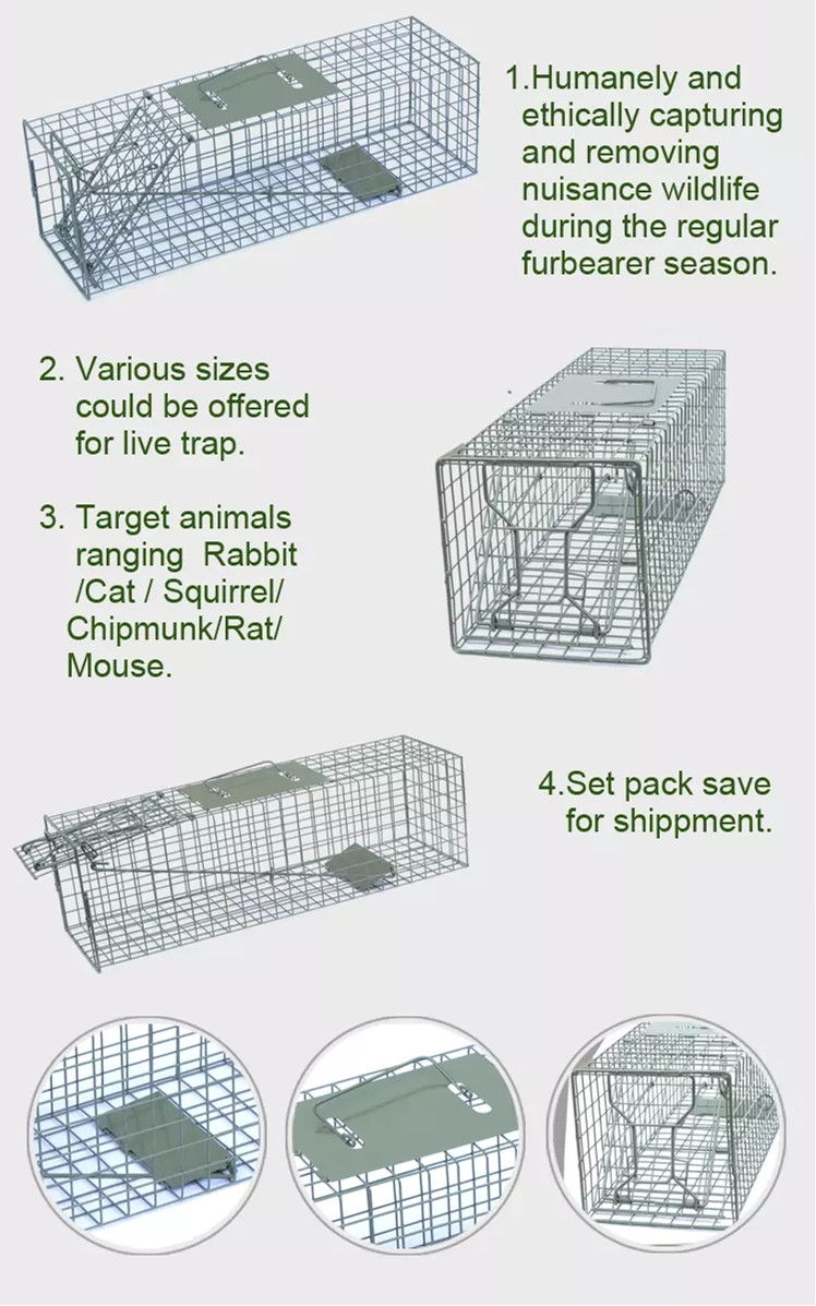 Folding wire mesh animal cage trap supplier factory manufacturer